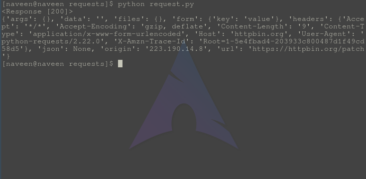 Метод PATCH - запросы Python
